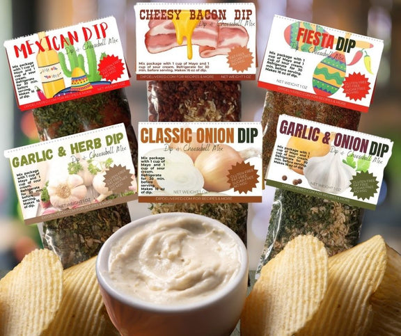 Dry Dip Mix Pouches 6-Pack You Pick Flavors Handmade Appetizer Party S ...